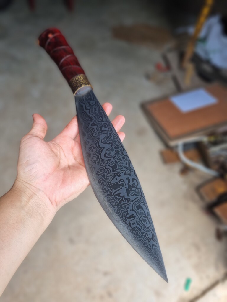 dao mini damascus cumai - Dao Rèn Việt